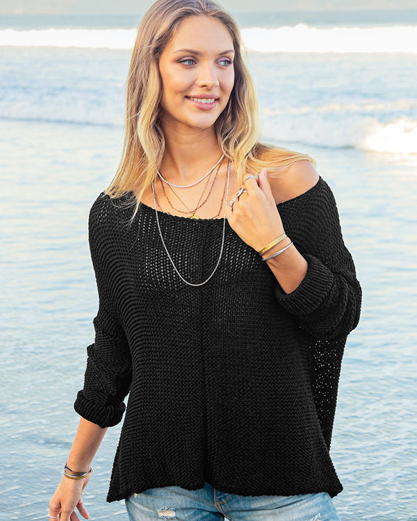 Key West Crew Cotton Sweater - Beach Sky | Wooden Ships