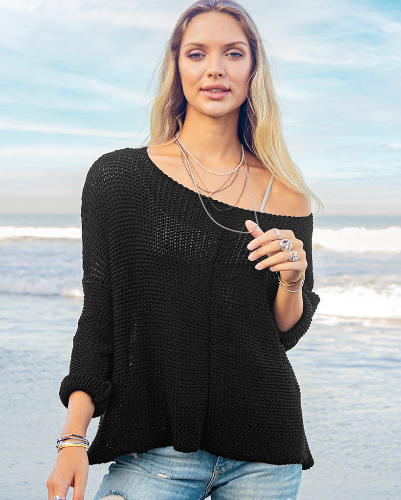 Key West Crew Cotton Sweater - Beach Sky | Wooden Ships
