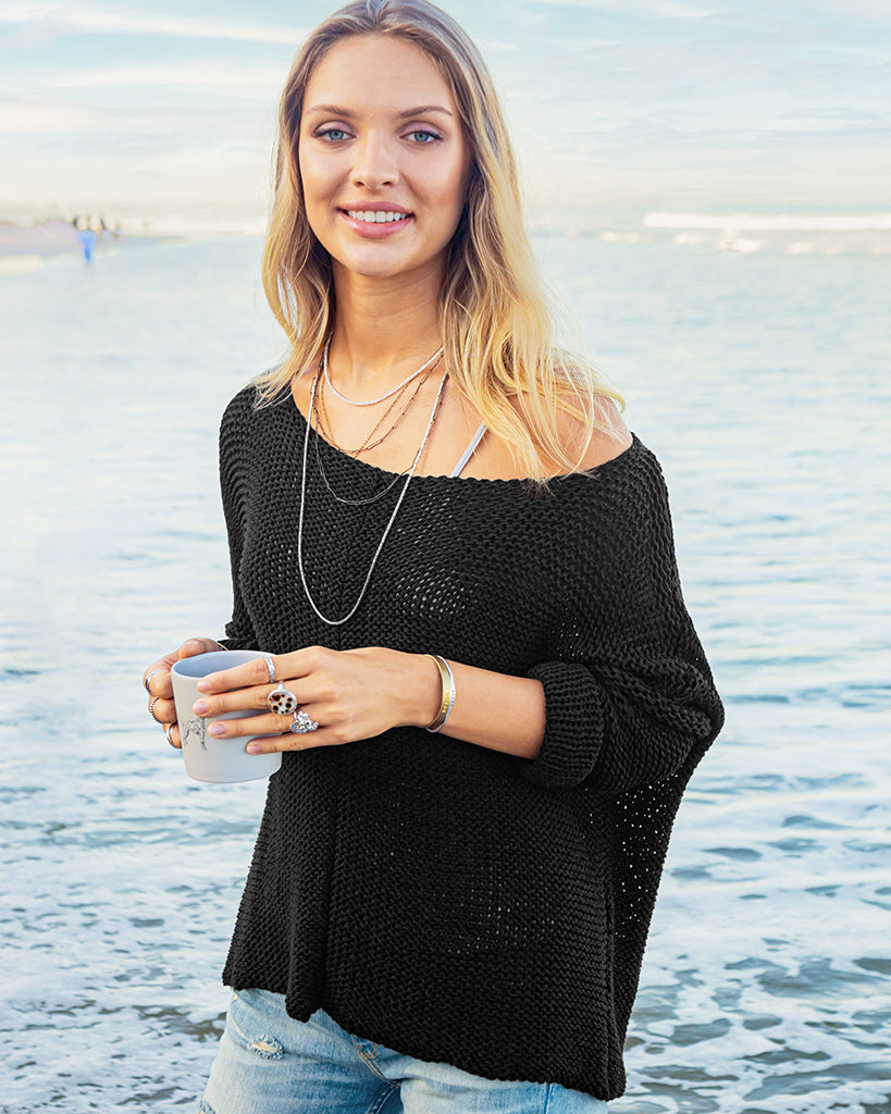 Key West Crew Cotton Sweater - Beach Sky | Wooden Ships